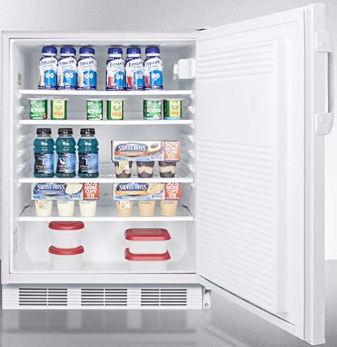 Summit Appliance FF7WADA ADA Compliant Commercial All-Refrigerator for Freestanding General Purpose Use with Flat Door Liner, Adjustable Thermostat, Auto Defrost Operation and White Exterior