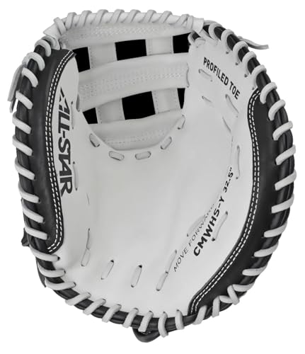 All Star Womens Heiress 34" Fastpitch Softball Catchers Mitt 1 Piece White/Black 34 Right Hand