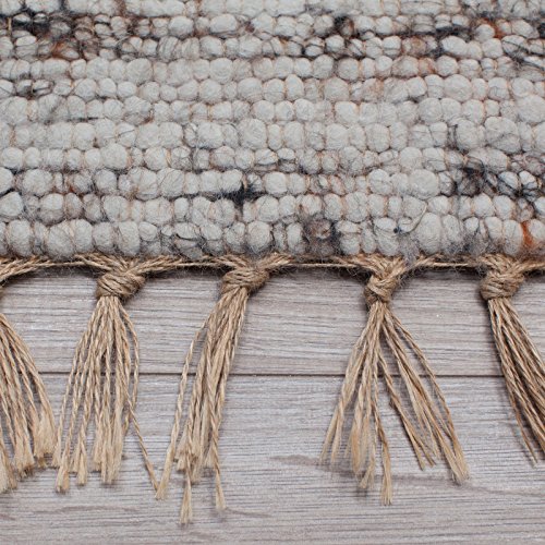 Linon Verginia Berber Rectangle Area Rugs 3.5' x 5.5'/Dark/Natural