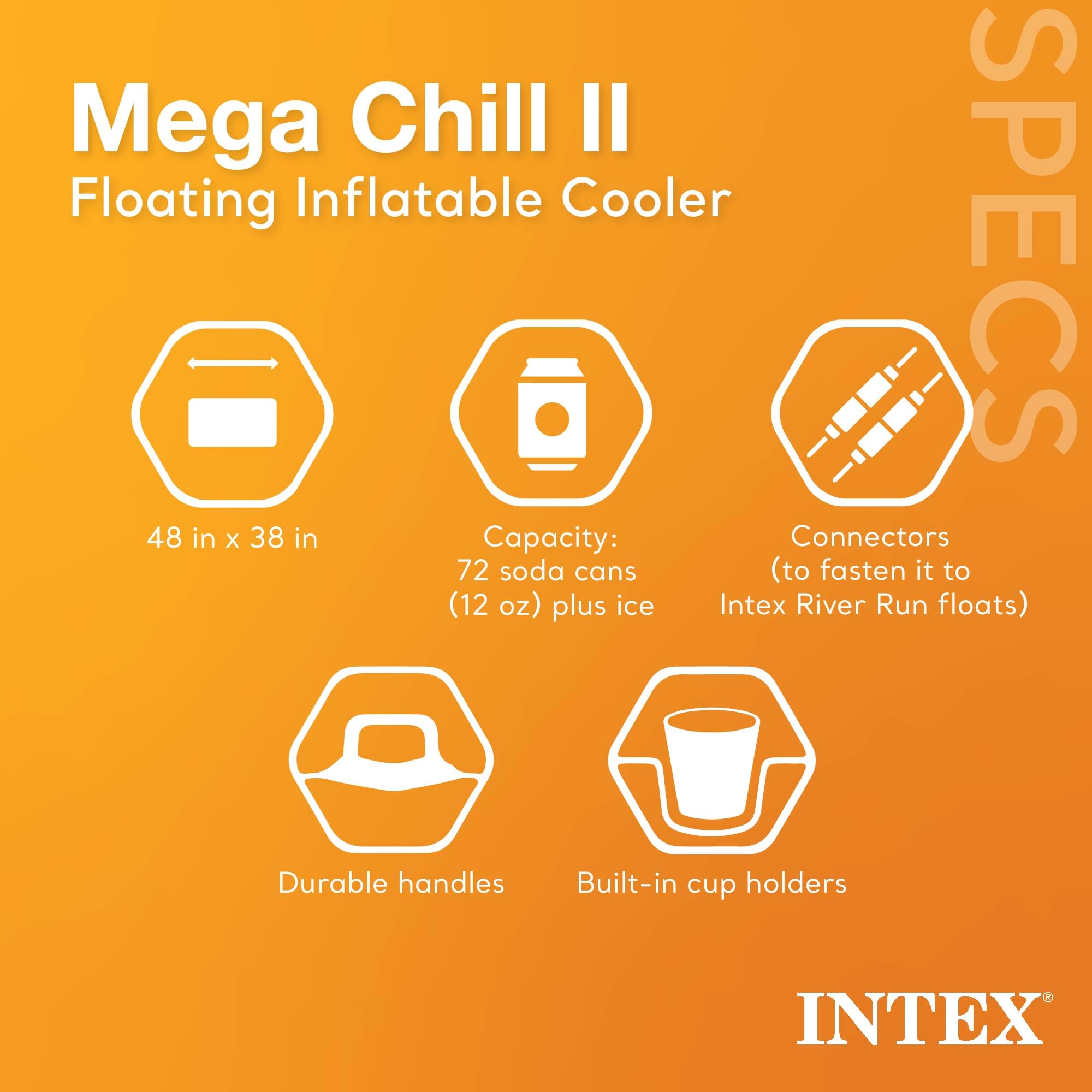 Intex 26 Foot by 52 Inch Framed Swimming Pool with Pool Cover, Inflatable Beverage Cooler, and Set of 2 Inflatable Floating Recliner Chairs, Dark Gray
