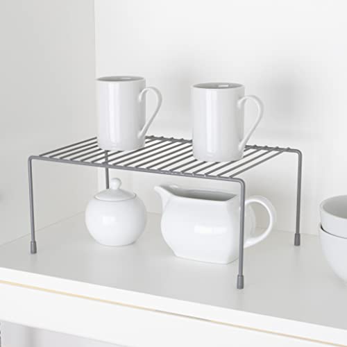 Smart Design Classic Storage Shelf – Medium (8.5 x 13.25 in.), Charcoal Gray – Steel Pantry Organizer with Rust-Resistant Finish and Non-Slip Feet for Easy Home Organization and Storage