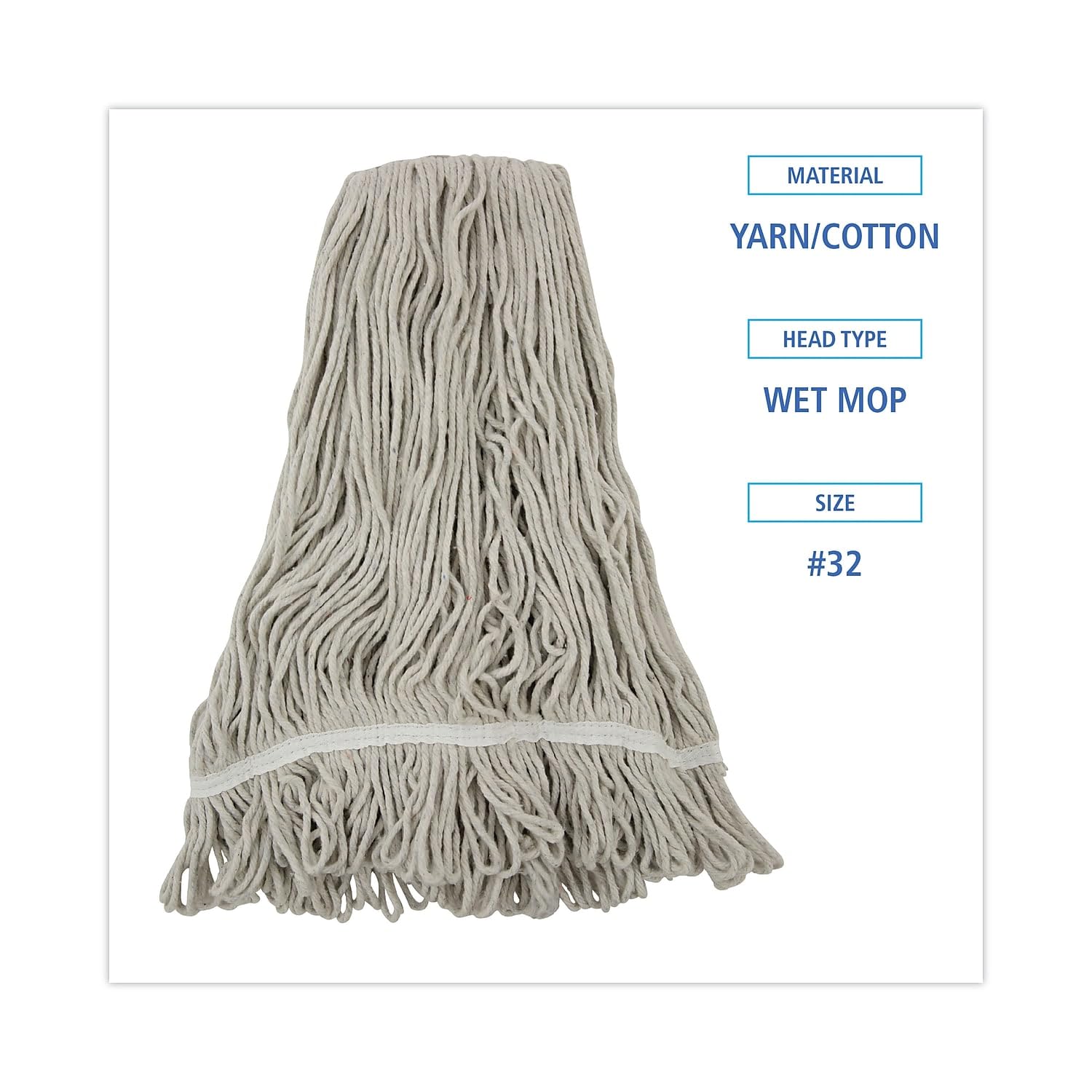 Boardwalk BWK4032C Value Standard Cotton Mop Head - White (12/Carton)
