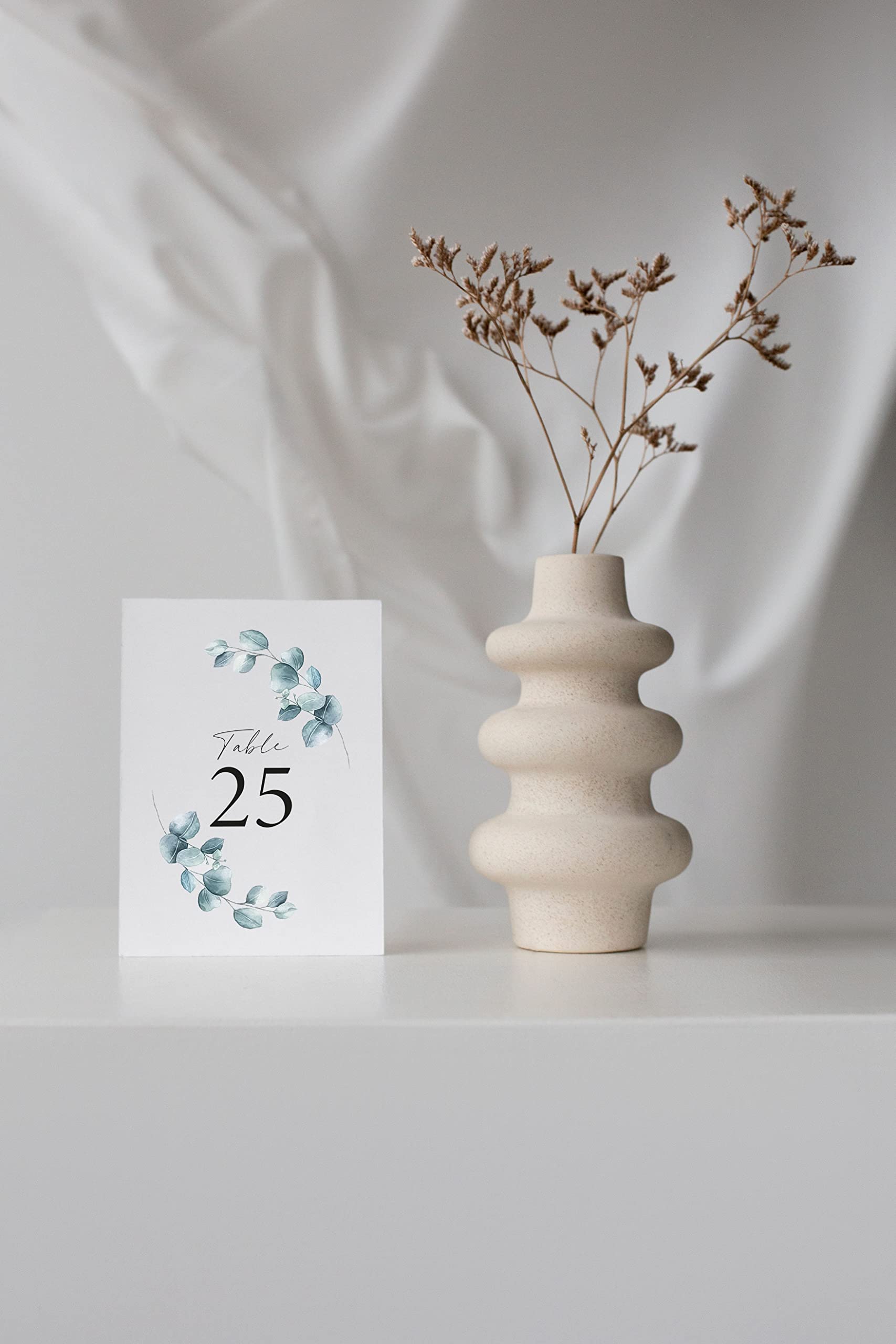 Table Numbers, Double-Sided Cards, 1-25 Plus Head Table Card, 4 x 6, Table Numbers for Wedding Reception, Anniversary, Baby Shower, Bridal Shower, Christmas, Parties, Events and Celebrations