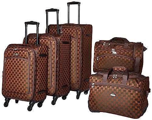 American Flyer Luggage Madrid 5 Piece Spinner Set, Brown, One Size