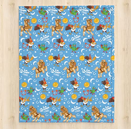 LA GRANJA DE ZENÓN Flannel Blanket 1 Square El Reino Infantil | Super Soft Plush Throw Blanket | Kids Bedroom Decor