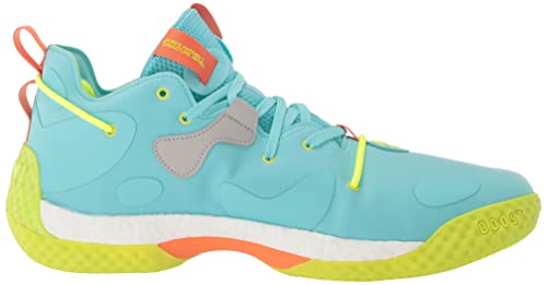 adidas Unisex Harden Vol. 6 Basketball Shoe, Pulse Aqua/Team Semi Sol Orange/Solar Yellow, 9.5 US Men