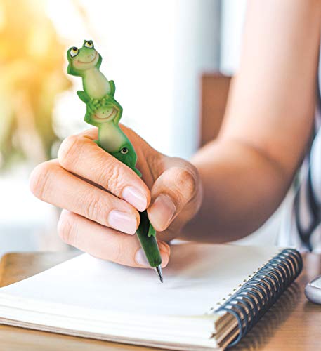 Planet Pens Three Wise Frogs Novelty Pen - Cute Fun & Unique Kids & Adults Ballpoint Pen, Colorful Animal Writing Pen Instrument School & Office Desk Decor
