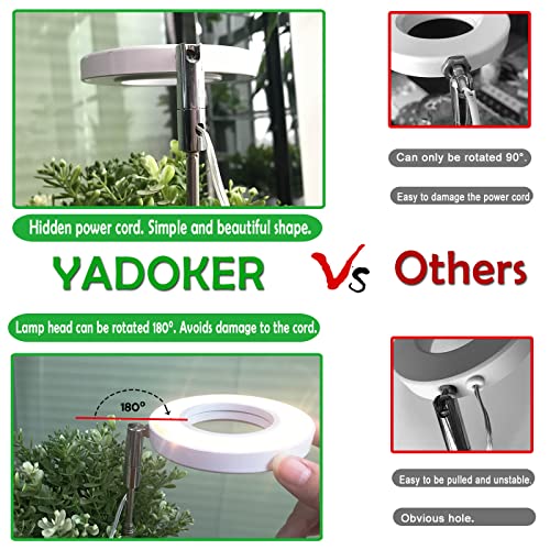 Plant Grow Light,Yadoker LED Growing Light Full Spectrum for Indoor Plants,Height Adjustable, Automatic Timer, 5V Low Safe Voltage,Idea Small Light…
