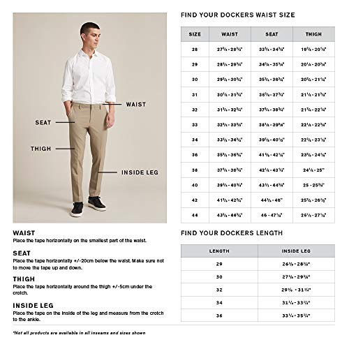 Dockers Men's Relaxed Fit Signature Khaki Lux Cotton Stretch Pants-Pleated, Navy, 40W x 30L