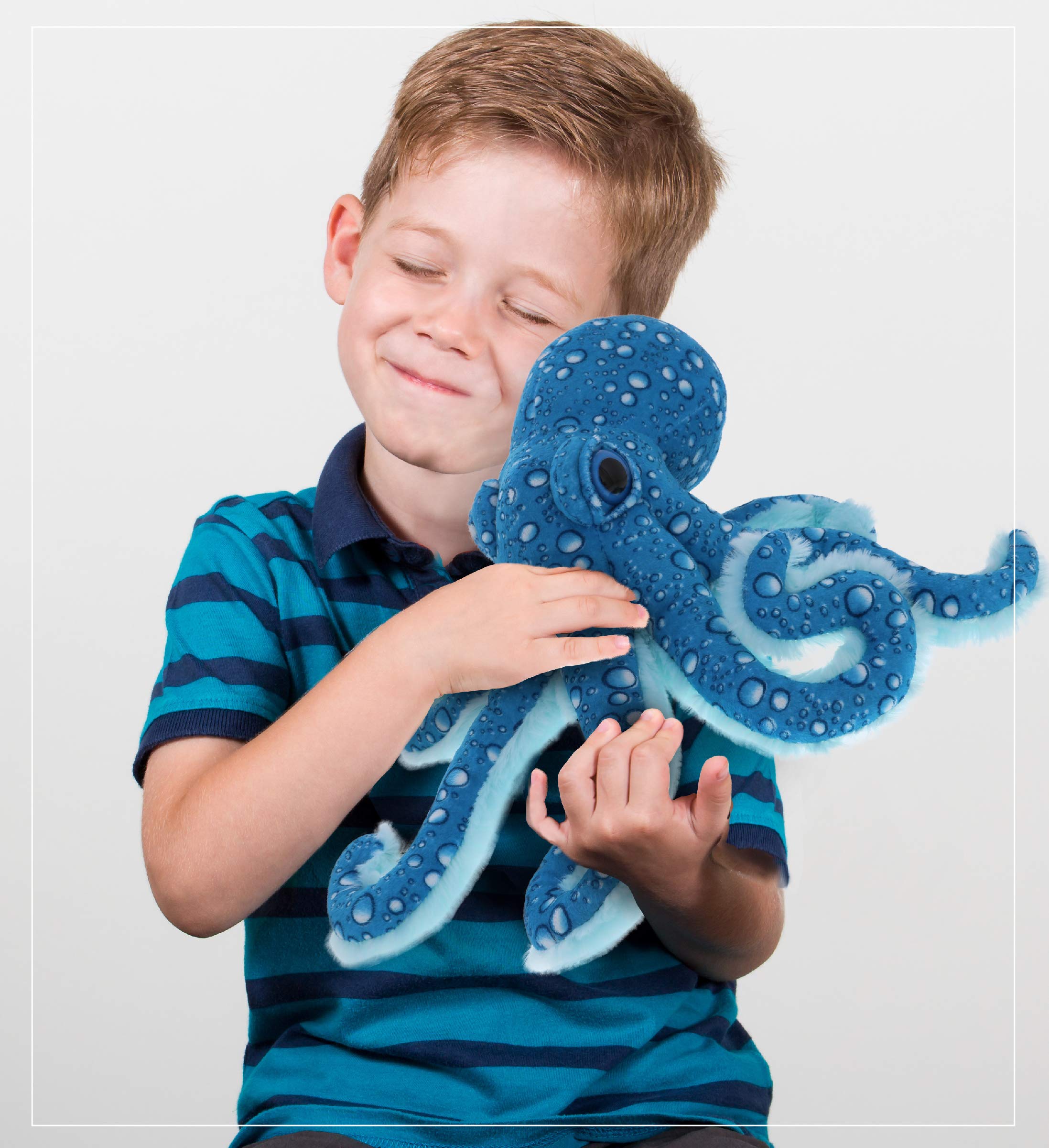 DolliBu Blue Octopus Stuffed Animal - Wild Collection Sea Animal Plush Gift for Kids, Realistic Plush Sea Critters, Cute Stuffed Octopus Sea Creature Toy for Boys and Girls - 16 Inches