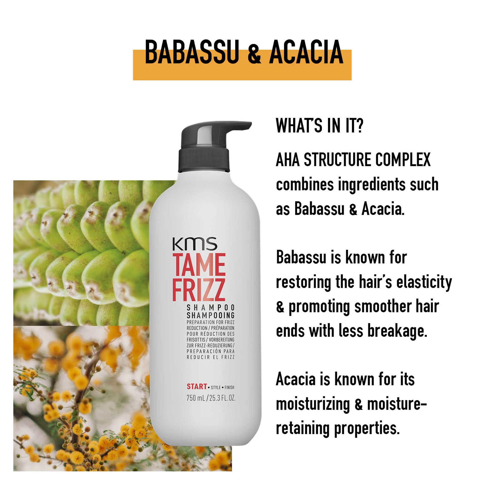 KMS Tamefrizz Shampoo, 25.3 Ounce