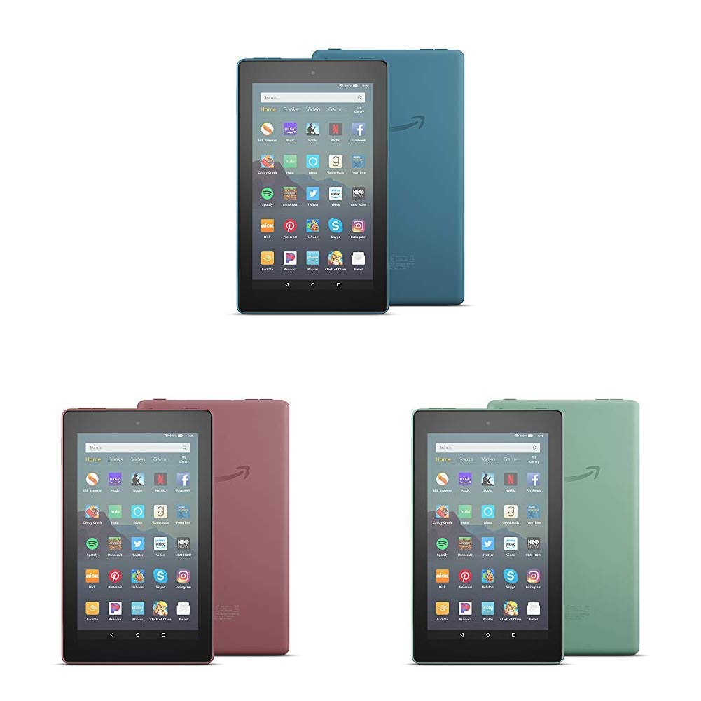 All-New Fire 7 Tablet 3-pack (7" display, 32 GB) - Blue/Plum/Sage