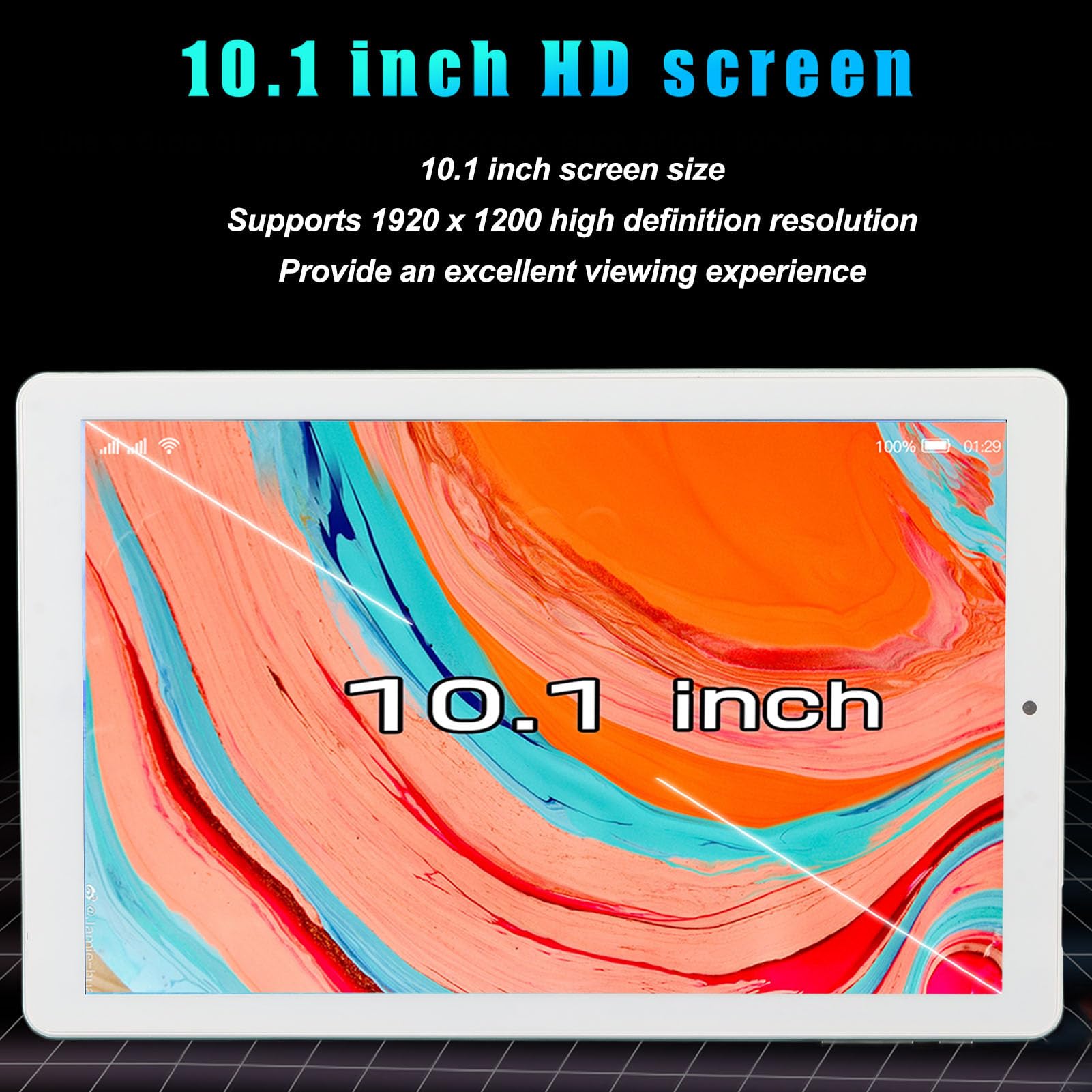 Airshi Digital Tablet, 10.1 Inch Tablet Dual Box Speakers for Working for Reading (US Plug)