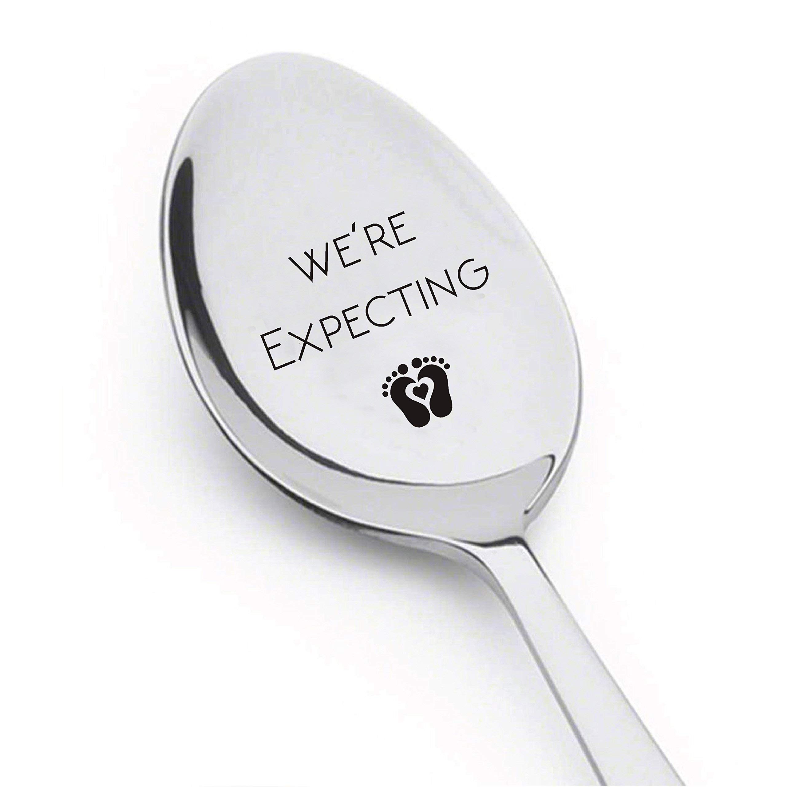 Pregnancy Announcement We're Expecting Spoon baby announcement sign You're Going to be a Daddy,Baby arrival sign - Spoon Gift