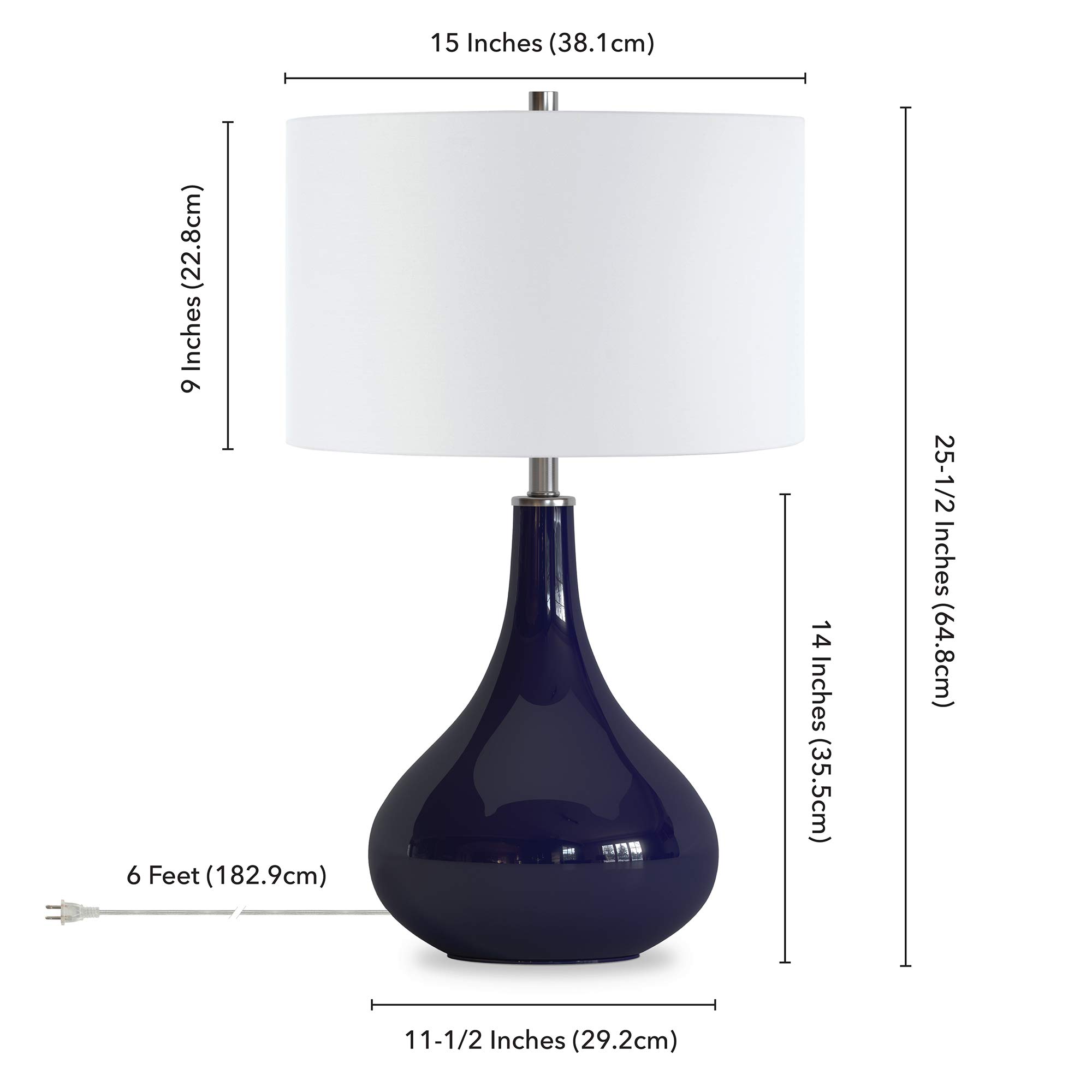 Mirabella 25.5" Tall Table Lamp with Fabric Shade in Ombre Brass Glass/White