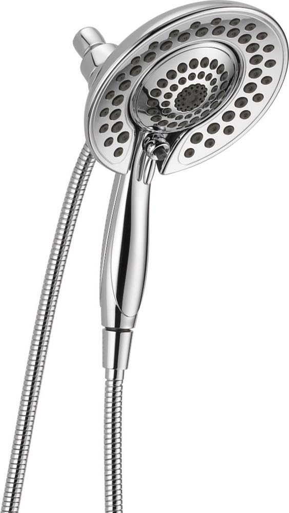 Delta Faucet 5-Spray In2ition 2-in-1 Dual Shower Head with HandHeld Spray, Chrome Hand Held Shower Head with Hose, Handheld Shower Heads, 2.5 GPM Shower Head, Chrome 58569-25-PK