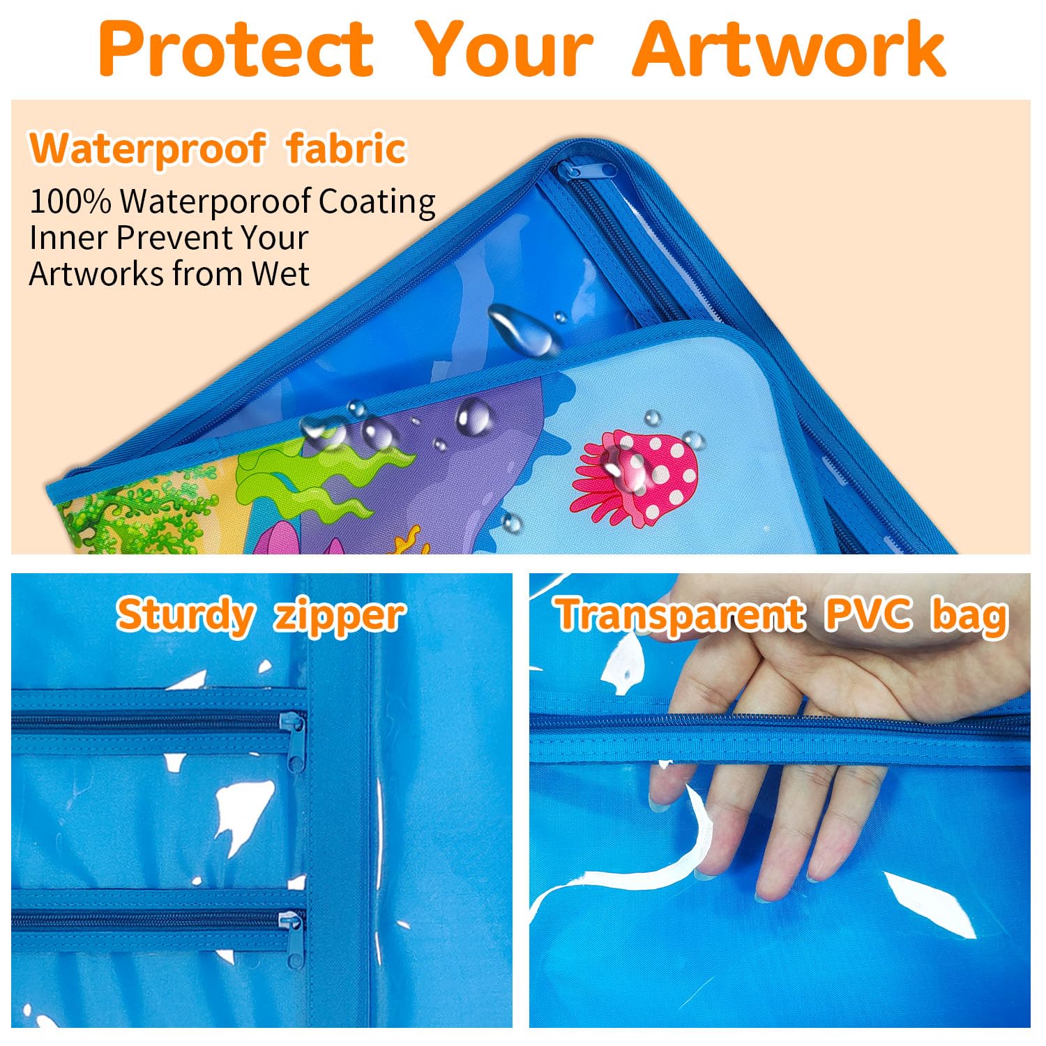 Boczif Art Portfolio Tote Bag, Art Portfolio Case 18ββ x 14β for Kids and Students Organization, Art Storage Carrying Case for Paint Pen Artwork Sketch Drawing Paper Drawing Pads Supplies