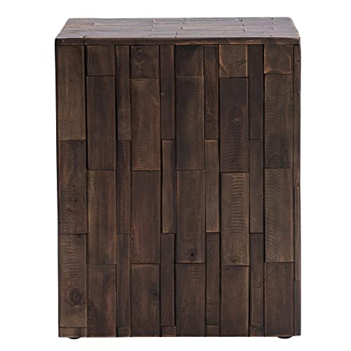 Amazon Aware FSC Certified Indoor/Outdoor Recycled Square Wood Stool and Plant Stand, Cocoa Wash Brown