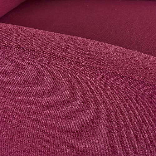 GDFStudio Christopher Knight Home Nievis Tufted Fabric Recliner, Deep Red / Dark Brown