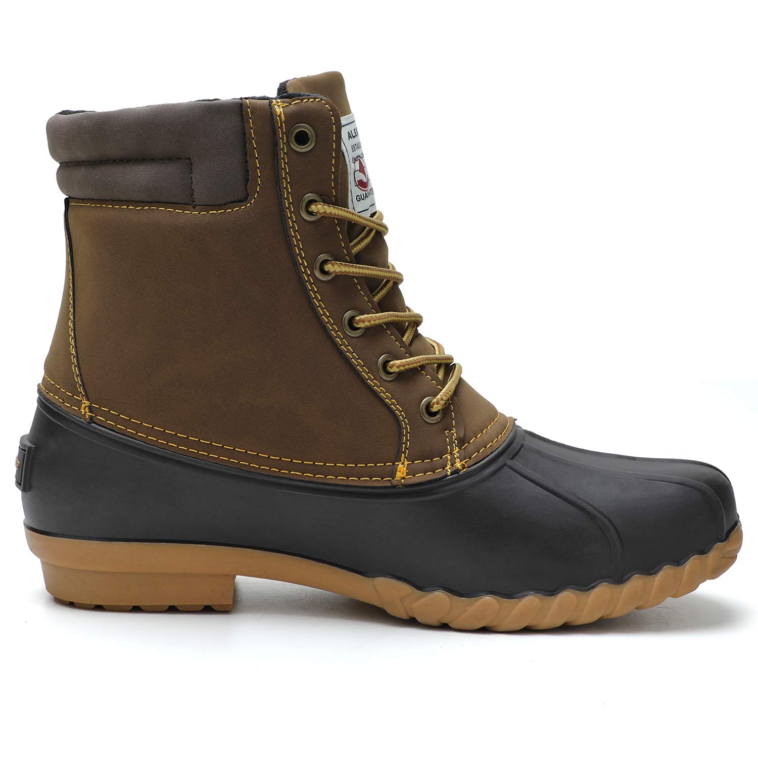 ALEADER Duck Boots Men Insulated Waterproof Winter Boots Cold Weather Snow Boots Tan 10 US