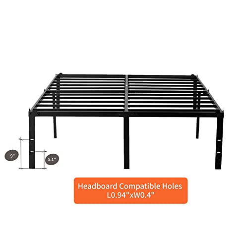 Veezyo Metal Bed Frame Twin - 18 Inch Black Metal Platform Bed Frame, Easy Assembly with Large Storage Space, 3,500lbs Heavy Duty, No Box Spring Needed (Twin)