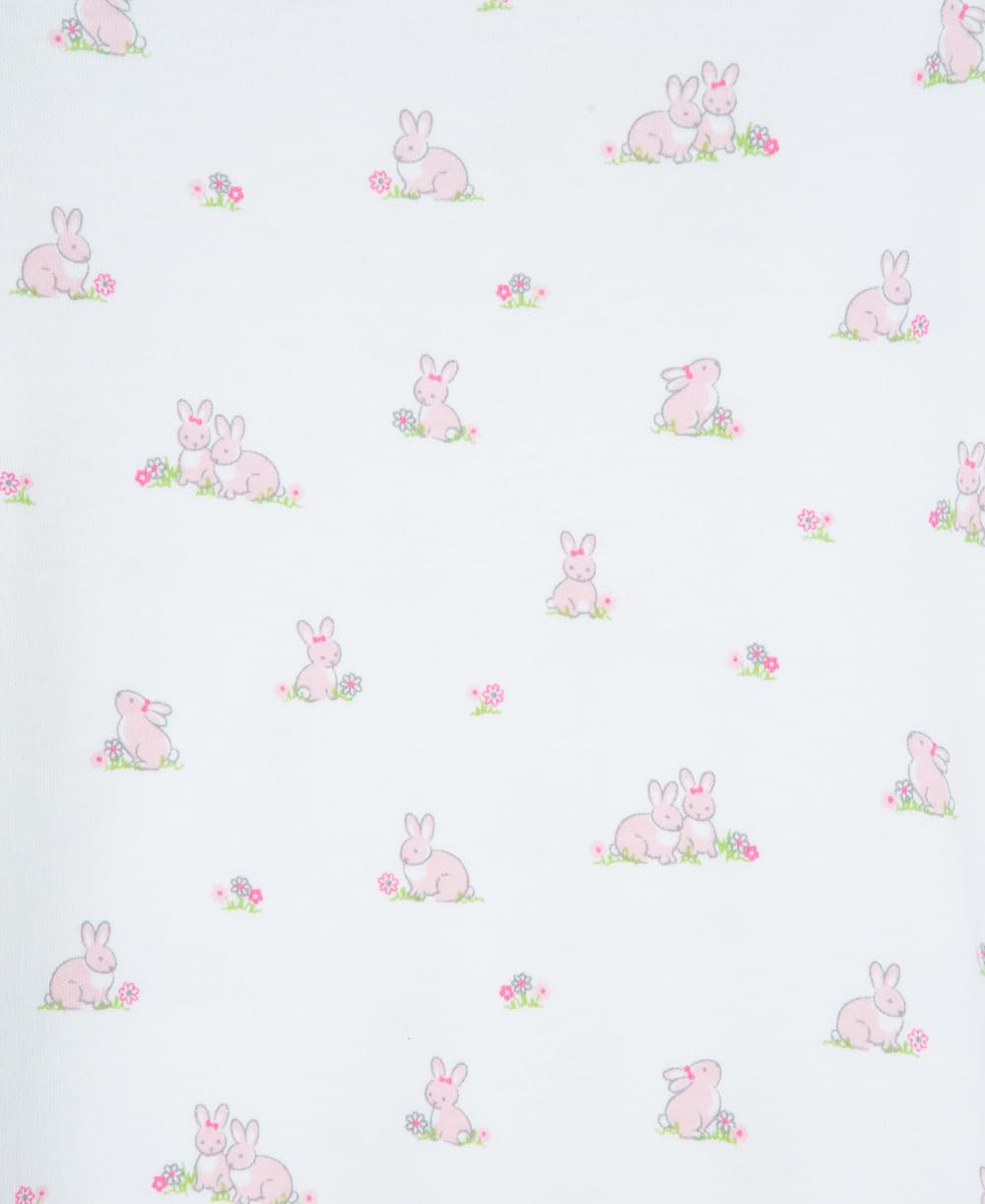 Little Me Baby Girl's 2-Piece Nightgown and Cap Set, White Print/Bunny, 0-3 Months