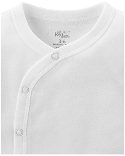 Simple Joys by Carter's Baby Infant 5-Pack Side-snap Long-Sleeve Shirt, White, 0-3 Months