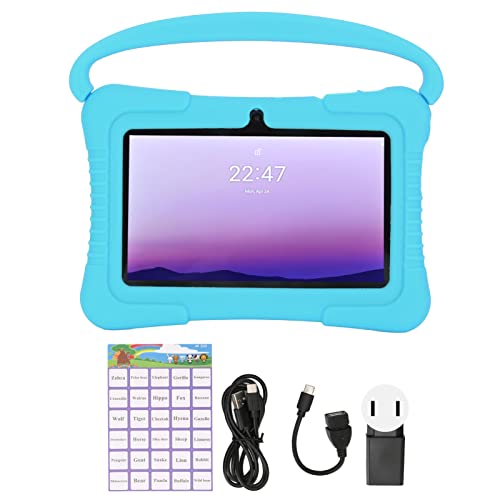 Airshi Kids Tablet, Support Up to 128GB Memory Card Children Tablet 7in Portable Quad Core Dual Camera for Home (US Plug)