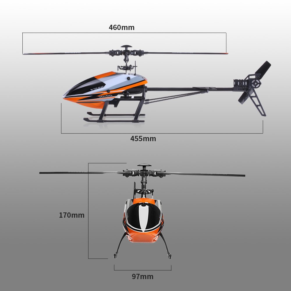 GoolRC RC Helicopter, WLtoys V950 Remote Control Helicopter, 2.4GHz 6 Channel RC Aircraft with 3D 6G System, Brushless Motor, Flybarless, RTY Ready to Fly for Kids and Beginners