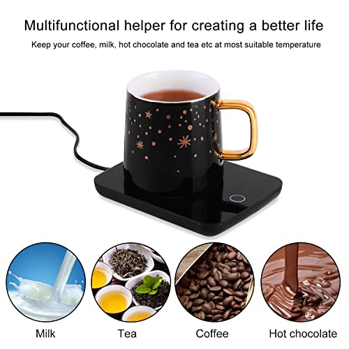 Misby Coffee Warmer for Desk with Auto Shut Off Coffee Mug Warmer,Beverage Cup Warmer for Desk Home Office Use, Coffee Gifts (Black)