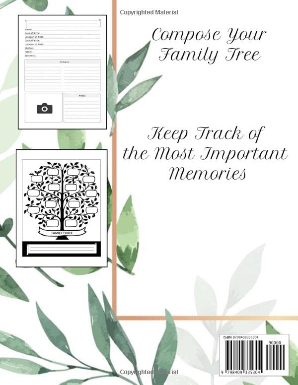 Genealogy Workbook Organizer: Family tree, Genealogical workbook with charts and forms for Family history buff and more...
