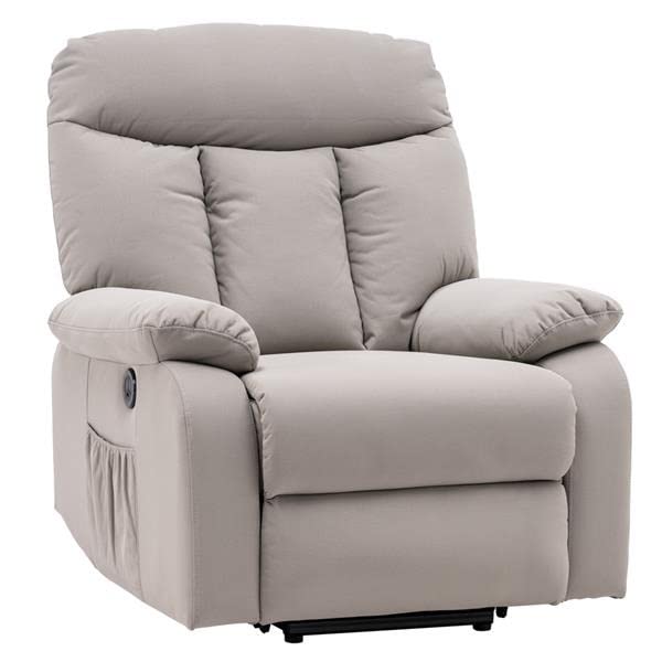 Angola AFLHYJK Electric Lift Function Recliner Massage Chair Silver White Comfortable&Durable Fabric PU Easy Adjustment Ultimate Relaxation