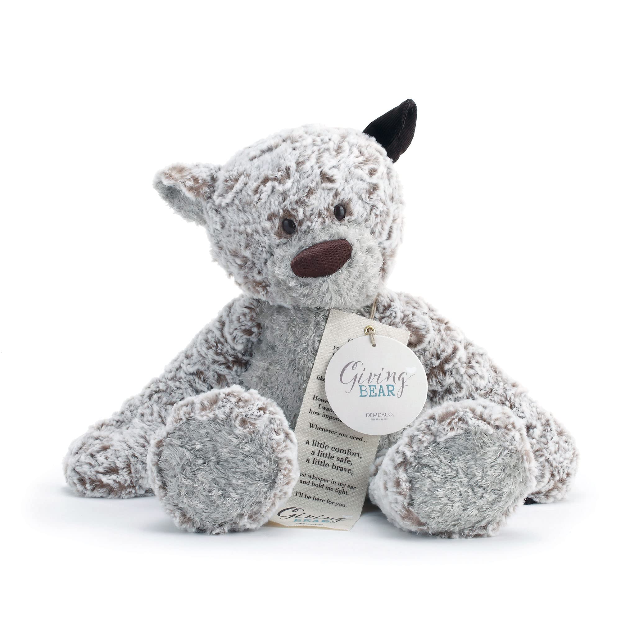 DEMDACO Giving Bear with Corduroy Ear Children's Plush Stuffed Animal Toy