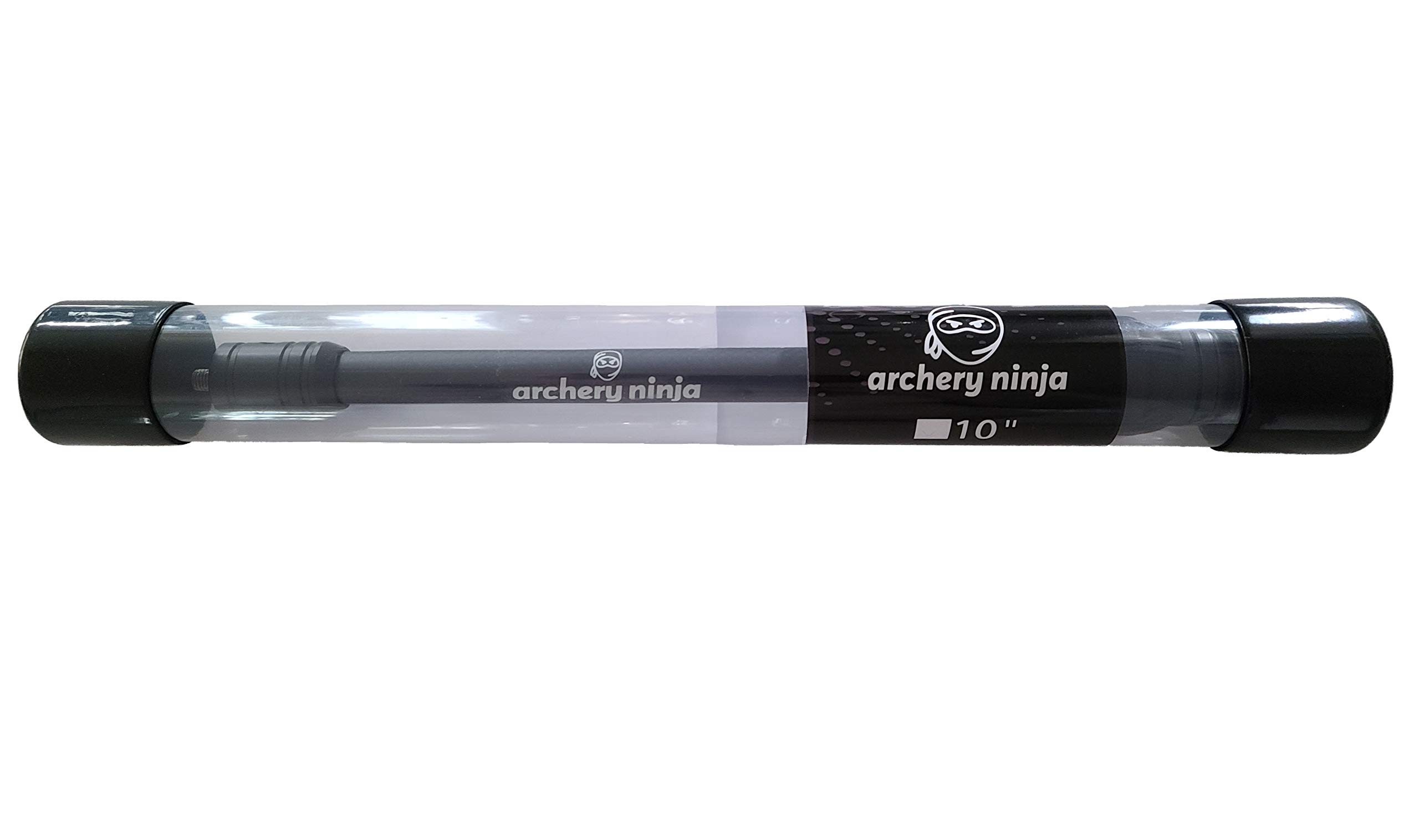 Archery Ninja 10" Inch Carbon Fiber Bow Stabilizer with Weights and Dampening System to Reduce Vibrations for Range Training, Hunting and Shooting