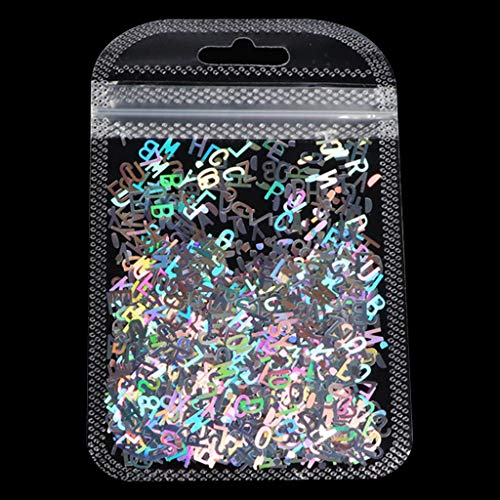 Nails Pailette Alphabet Flakes Decals English Letters Glitter Sequins for Nail Art Decorations
