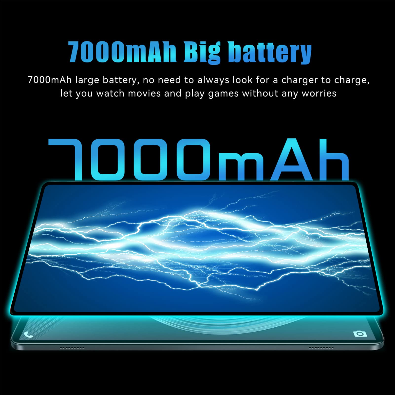 Airshi Tablet, 5GWIFI 5.0 100‑240V Front 800W Rear 1600W 10.1in Tablet Dual Card Dual Standby Octa Core CPU for Office (US Plug)