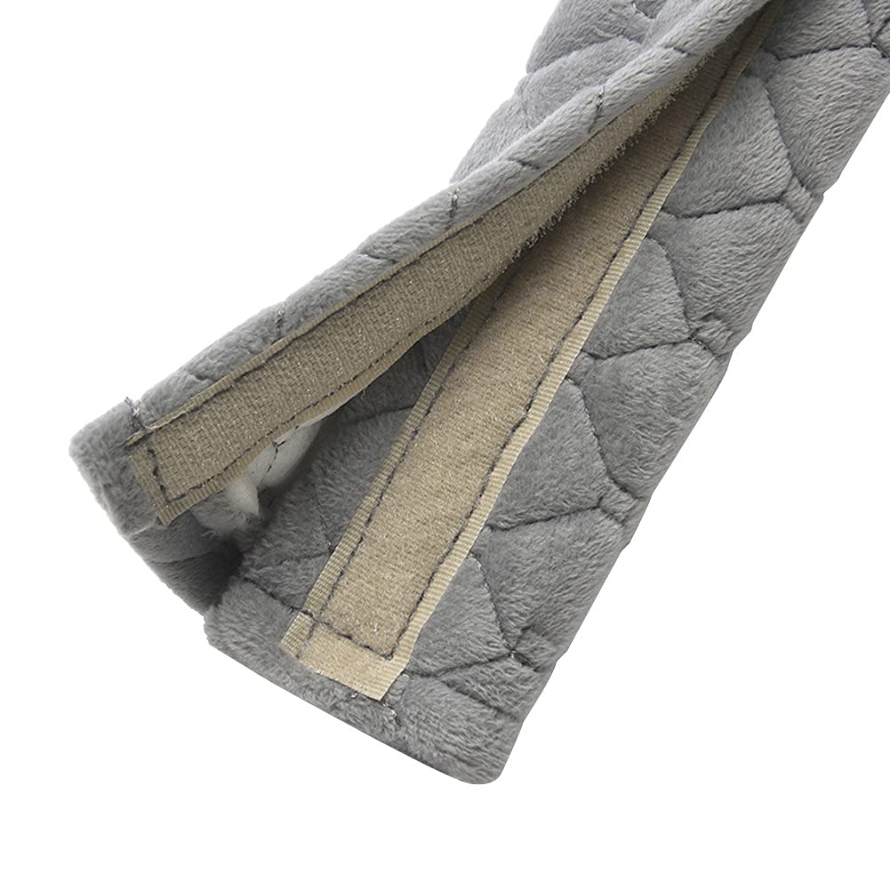 Angzhili 2 Pcs Car Seat Strap Covers,Soft Car Seat Belt Cushions,Automotive Seat Belt Pads for Adults and Children (Gray)