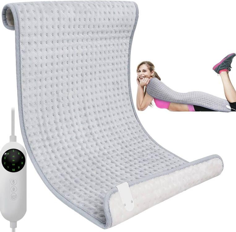 Extra Large Heating Pad - 20"x 40" Electric Heating Pad, Fast Heating Warm Pad, 10 Heat Settings Washable Soft Heat Pad, Dry & Moist Heat for Shoulders, Neck,Abdomen, Back,Limbs