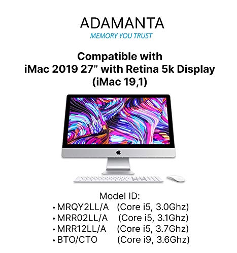 Adamanta 128GB (4x32GB) Memory Upgrade for 2020 Apple iMac 27" w/Retina 5K Display & 2019 Apple iMac 27" w/Retina 5K Display DDR4 2666Mhz PC4-21300 SODIMM 2Rx8 CL19 1.2v DRAM RAM