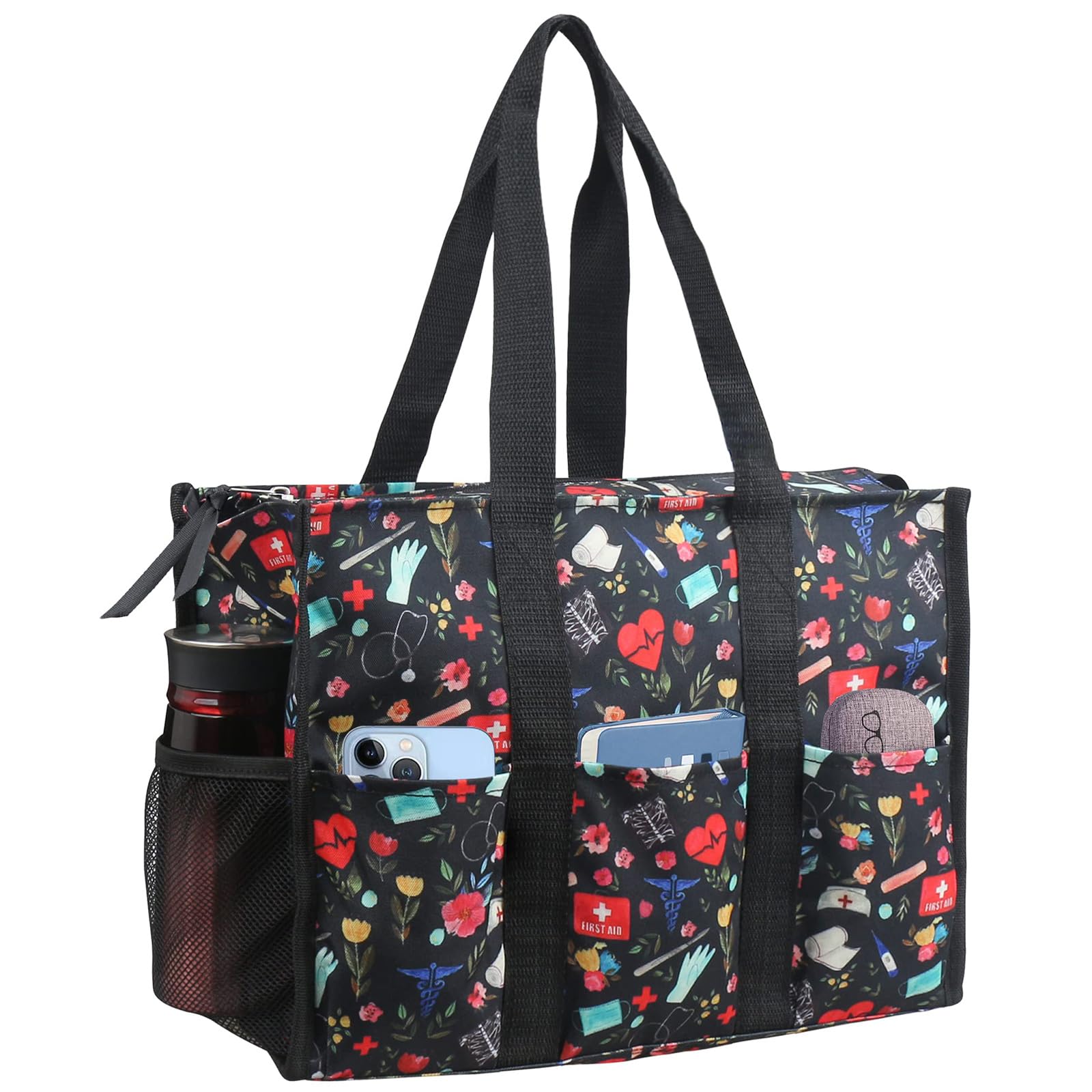 ABAMERICA Nurse Bags for Work Nursing Bag Multiple Pockets Waterproof Organizing Zip Top Clinical Bag for Nursing Students