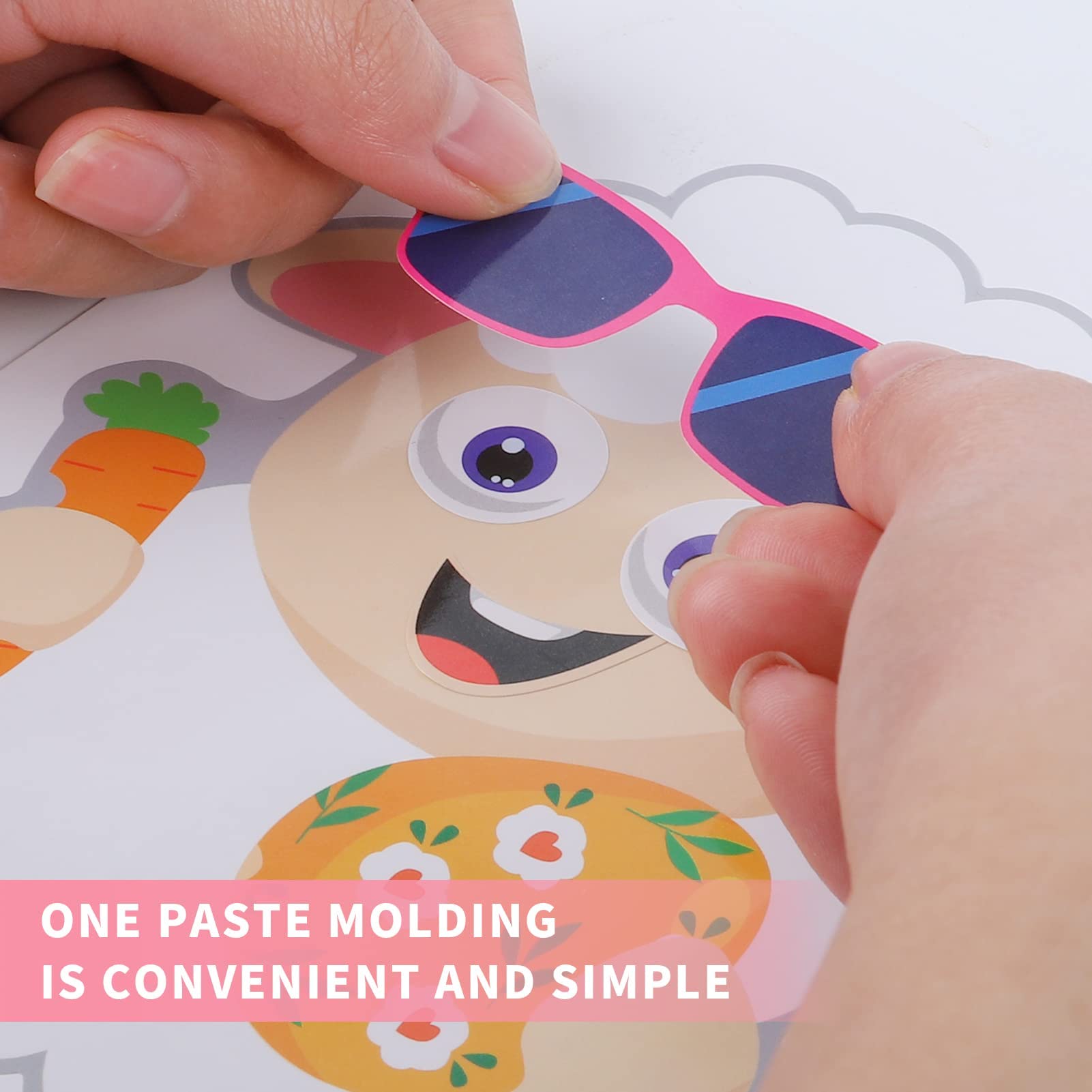 GonLei 24 Sheets Easter Crafts for Kids Ages 3-5,Easter Stickers Make Face,Easter Toddlers Activities Basket Stuffers,Classroom Craft Party Games Favors