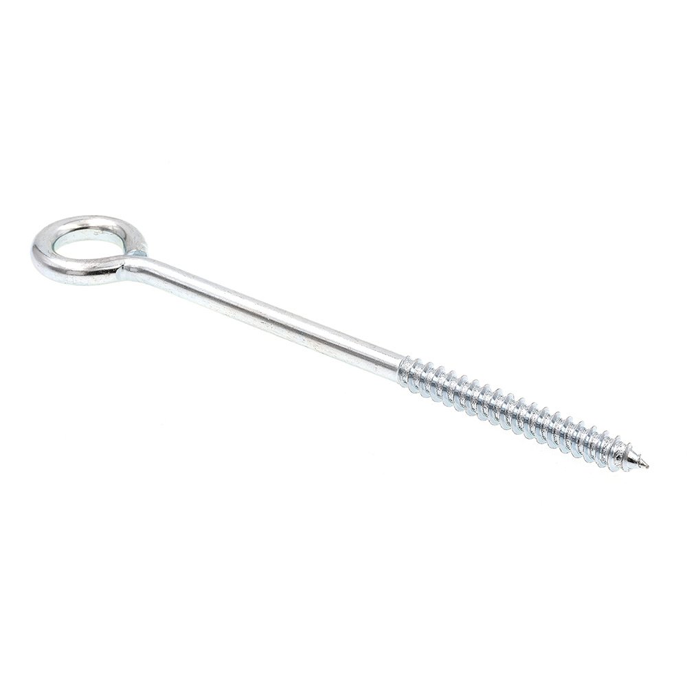 Prime-Line 9067960 Screw Eye, Lag Thread, 3/8 in X 8 in, Zinc Plated Steel, Pack of 10