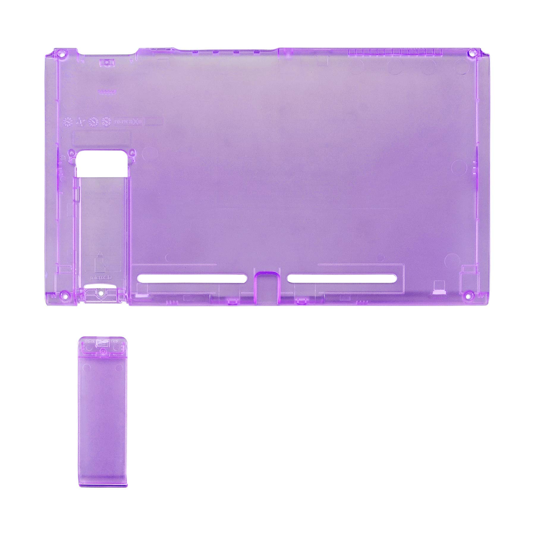 eXtremeRate Back Plate for Nintendo Switch Console, NS Joycon Housing Shell (D-Pad Version) with Full Set Buttons, DIY Replacement Shell for Nintendo Switch - Clear Atomic Purple