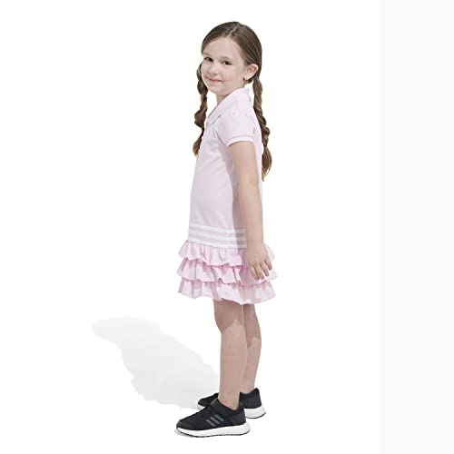 adidas Baby Girls Short Sleeve Active Polo Ruffle Dress, Clear Pink, 18M