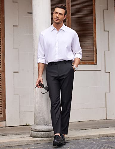 COOFANDY Men's Classic Fit Flat Front Dress Pants No Iron Premium Casual Pants