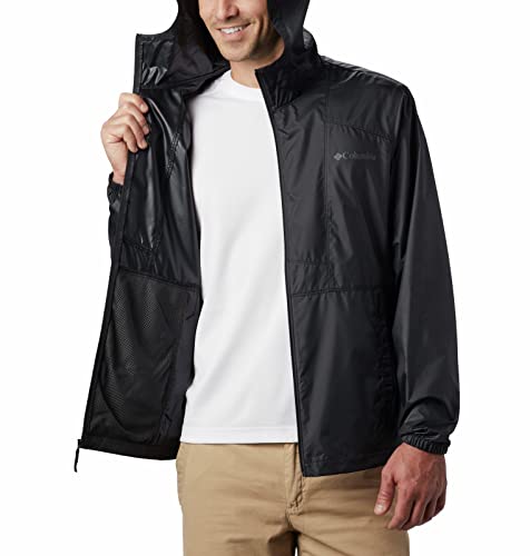 Columbia mens Flashback Windbreaker Jacket, Water Resistant Jacket, Black, Medium US