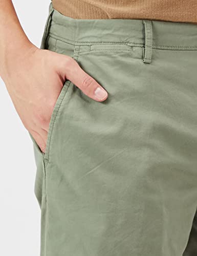 Amazon Essentials Men's Slim-Fit 5" Flat-Front Comfort Stretch Chino Short (Previously Goodthreads), Light Military Green, 30