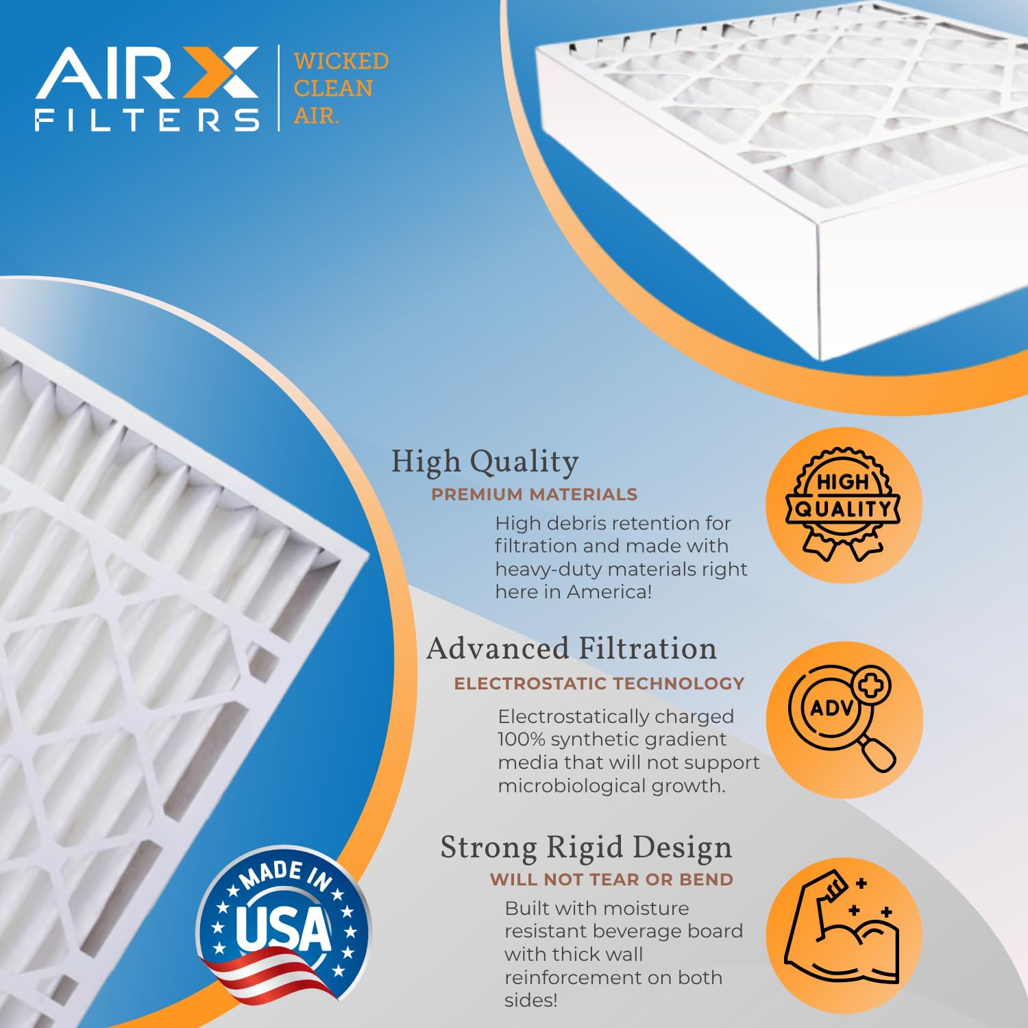 AIRX FILTERS WICKED CLEAN AIR. 20x25x4 Furnace Filter MERV 11 Compatible with Honeywell 20x25x4 Air Filter F35A1027 1 Single Filter