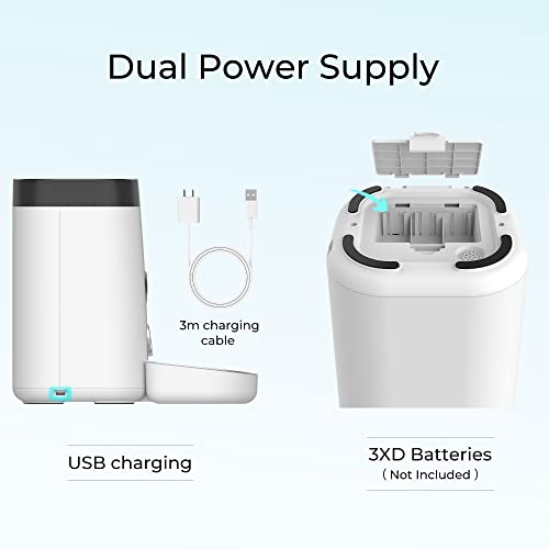 DOGNESS Automatic WiFi Dog/Cat Smart Camera Feeder - 6.5Lbs Large Capacity App Control Food Dispenser with WiFi, Portion Control, Voice Recording, Camera, Timer Programmable (4L White)