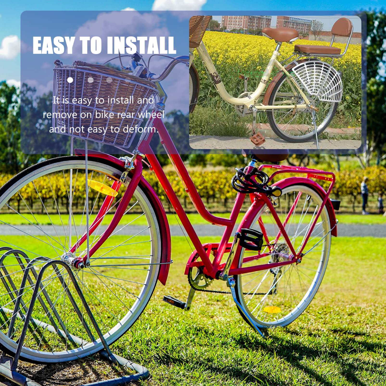 Abaodam Bike Rear Wheel Dress Guard: 2Pcs Electric Bike Screens Bicycle Wheel Mesh Nets